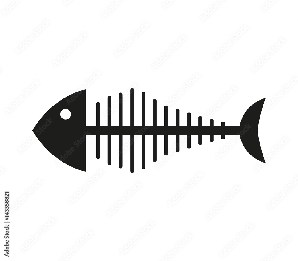 icon fish skeleton Stock Vector | Adobe Stock
