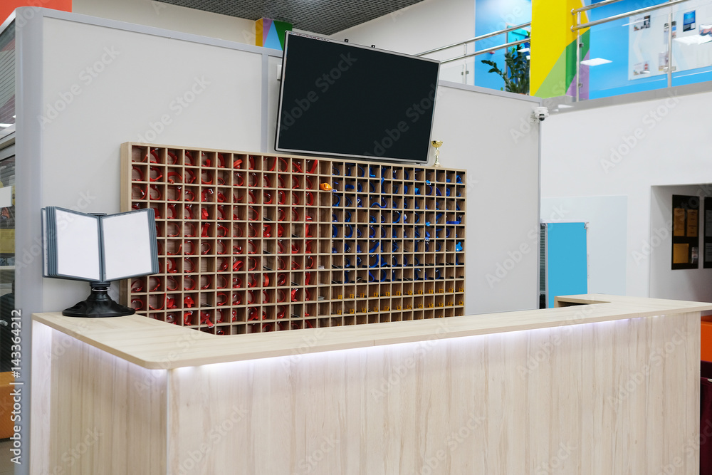 Reception desk in a fitness club Stock Photo | Adobe Stock