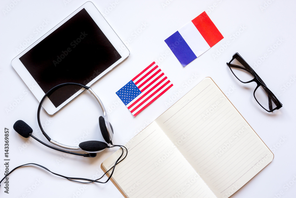 online education concept in learning language lifestyle white ...