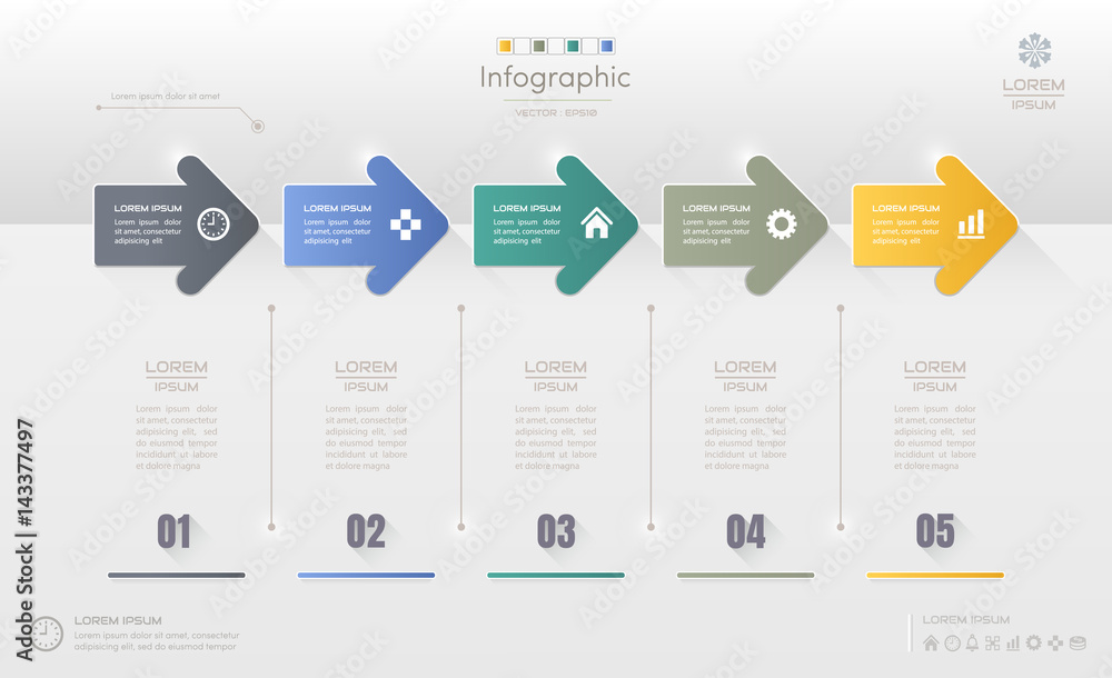 Infographics design template with icons, process diagram, vector eps10 ...