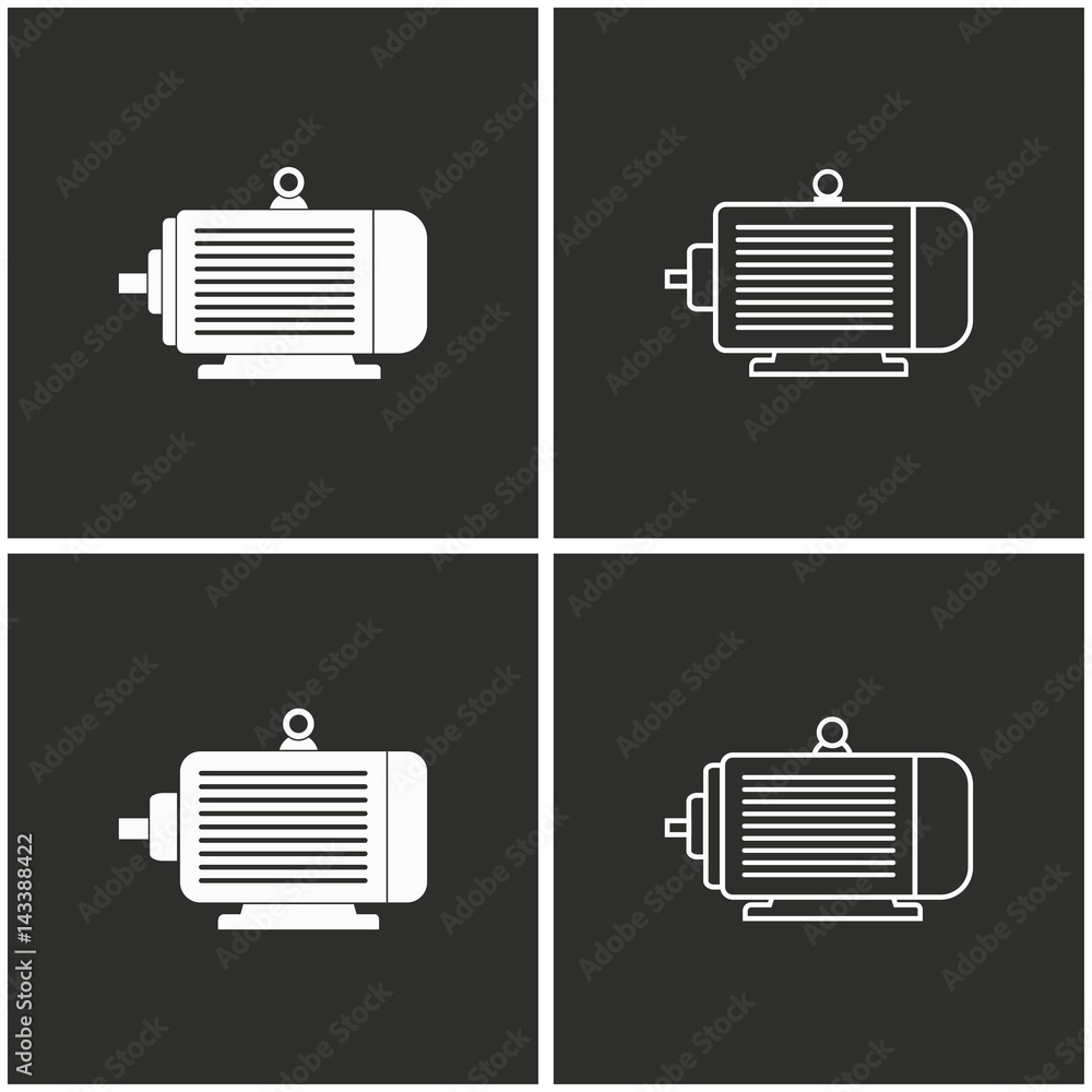 Electric motor icon set. Stock Vector | Adobe Stock