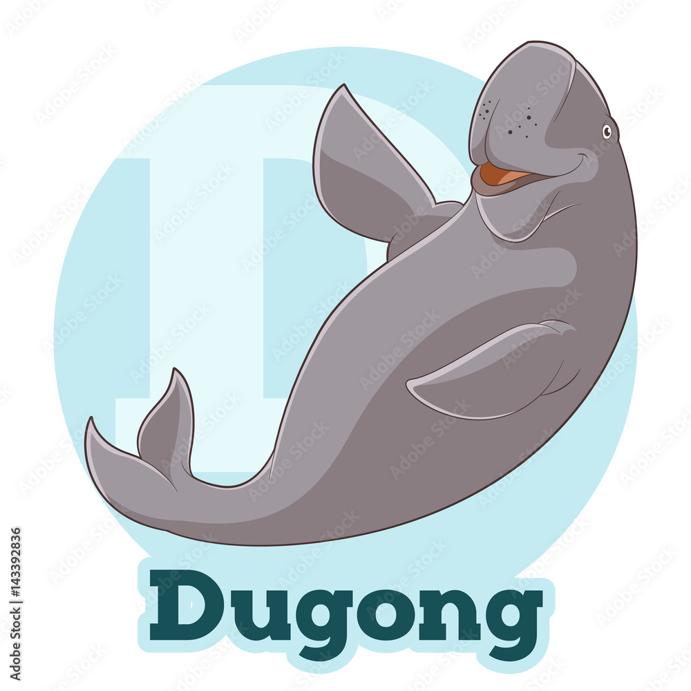 ABC Cartoon Dugong Stock Vector | Adobe Stock