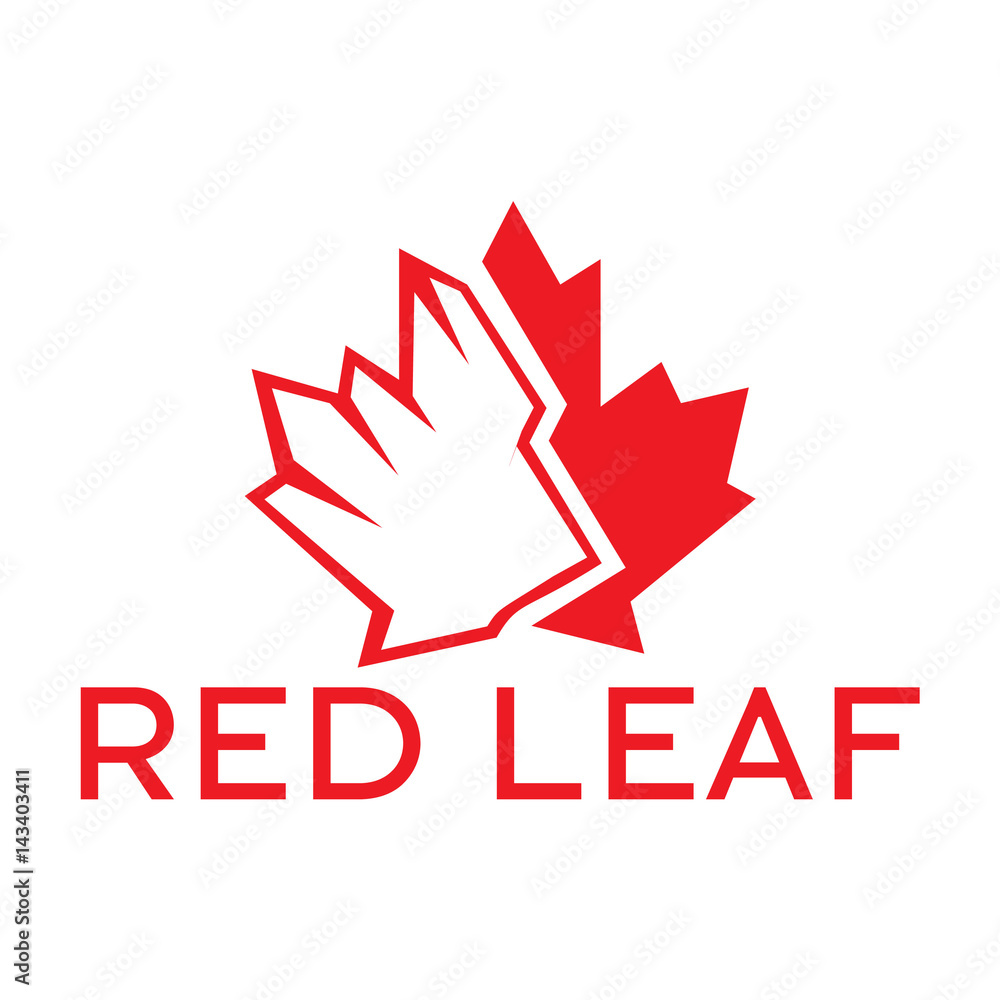 Red maple leaf logo design. Canada symbol logo. Stock Illustration ...