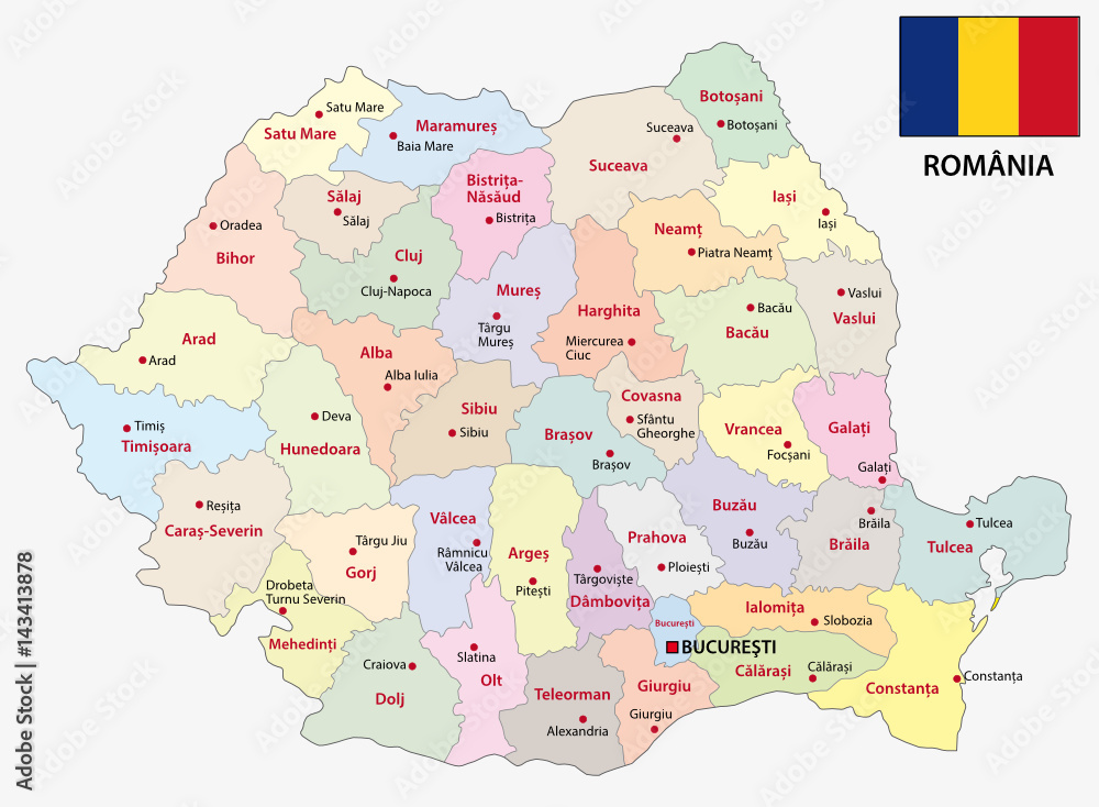 Romania Map With Cities