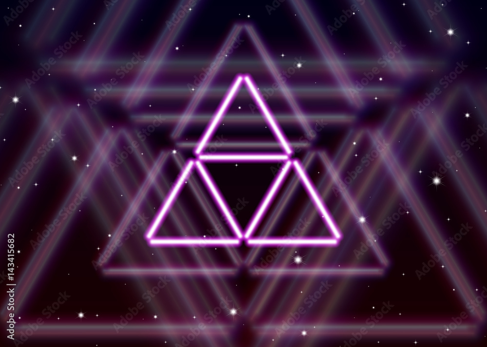 Magic triangle symbol spreads the shiny mystic energy in spiritual ...