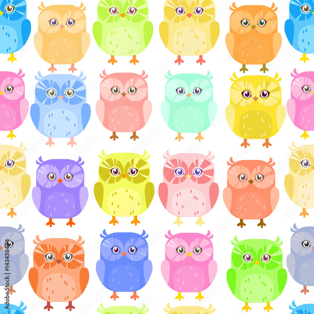 Cute little owl pattern Stock Vector | Adobe Stock
