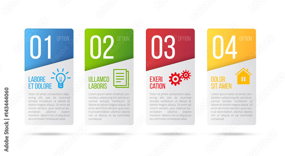 5 steps process infographics card vector design Stock Vector | Adobe Stock