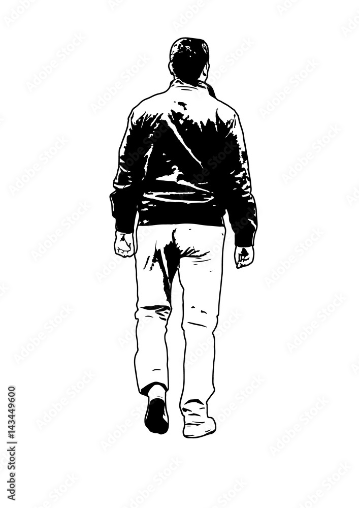Silhouette of a man is walking from behind a kind of vector Stock ...
