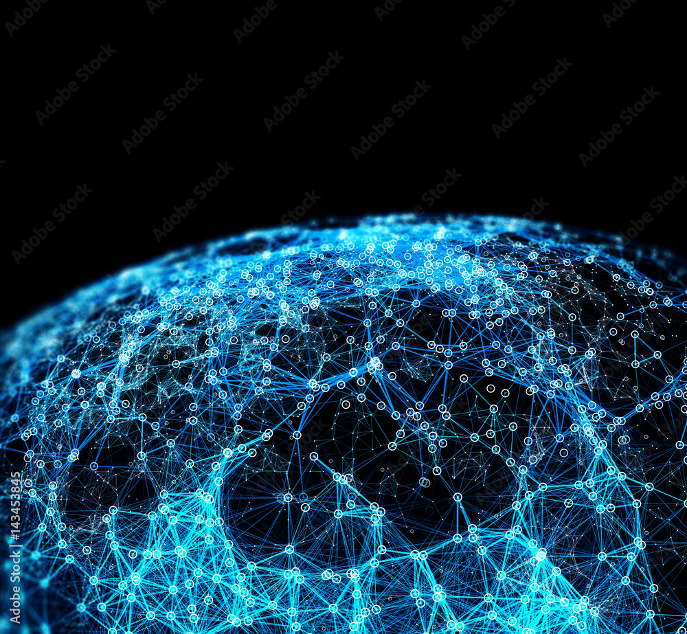 Global International Connectivity Background/Connection lines Around ...