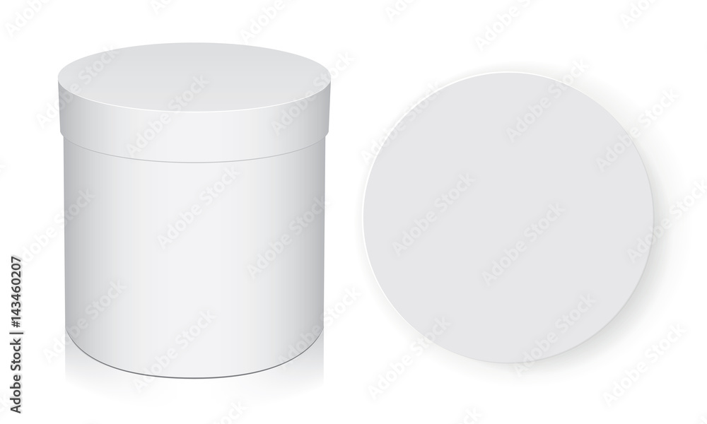 Round box for your design and logo. Easy to change colors. Mock Up ...