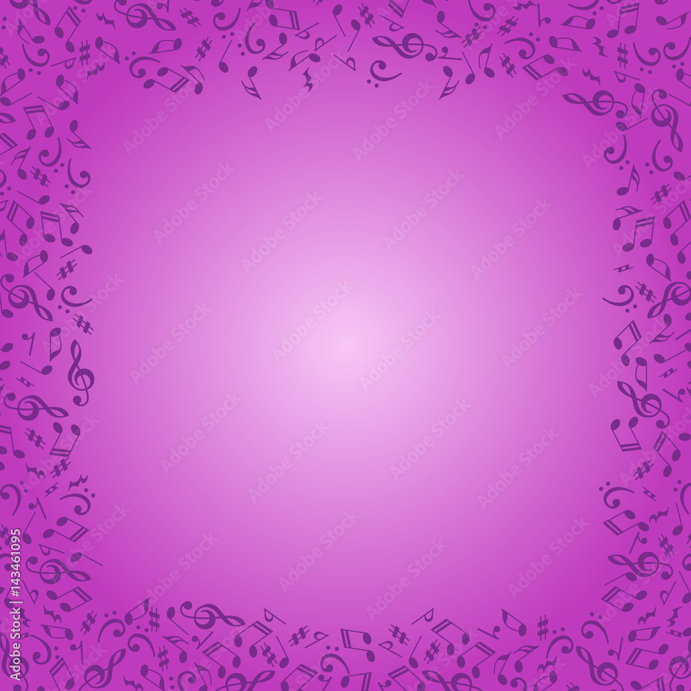 Purple Music Notes Border