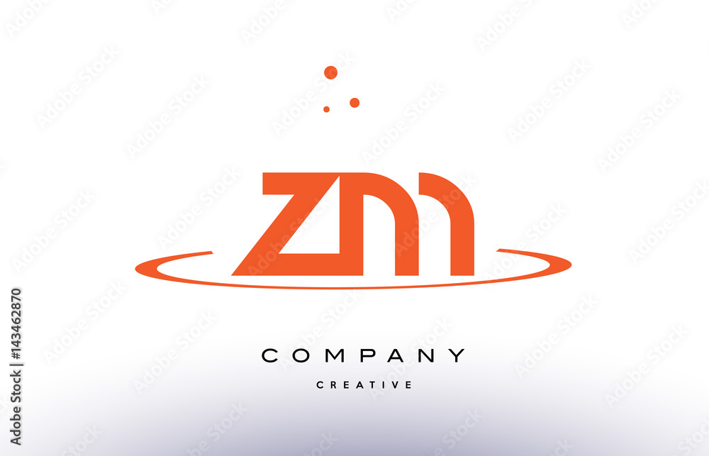 ZM Z M creative orange swoosh alphabet letter logo icon Stock Vector ...
