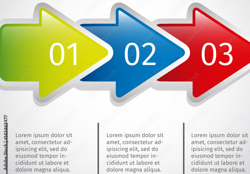 Horizontal Multicolored Overlapping Arrow Infographic Stock 템플릿 | Adobe ...