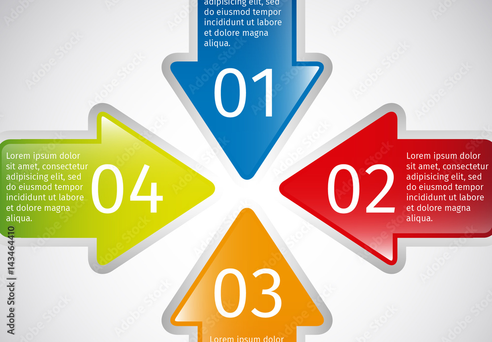 Multidirectional Arrow Infographic 2 Stock Template | Adobe Stock