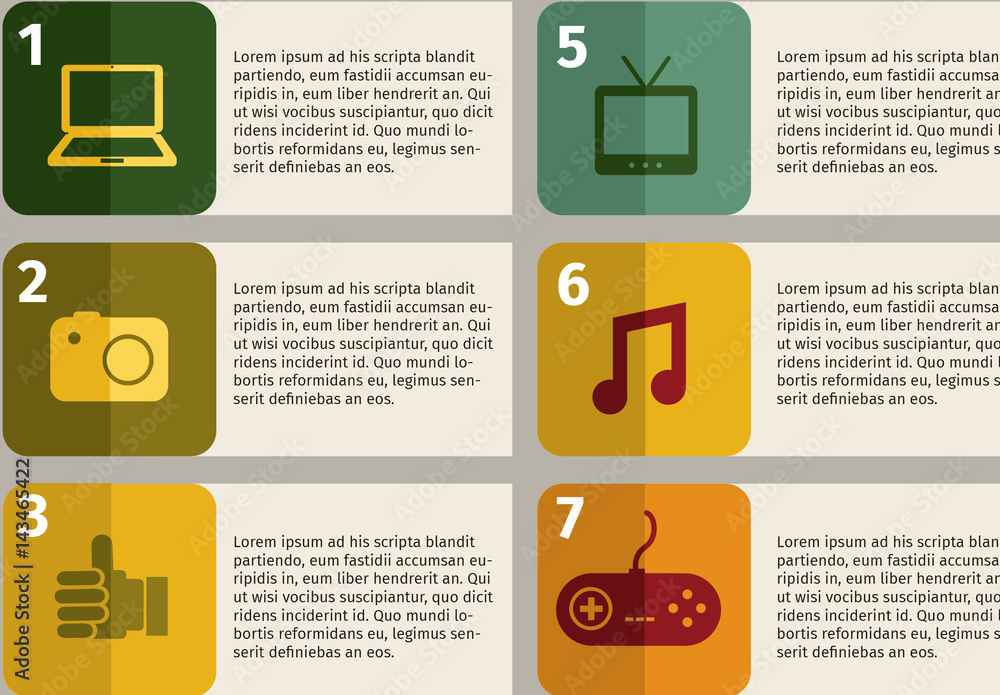 Numbered Entertainment Infographic Stock Template | Adobe Stock