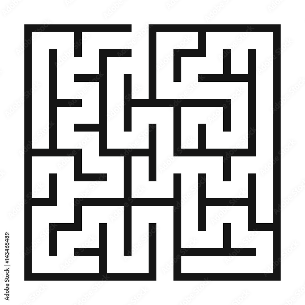 Maze Game background. Labyrinth with Entry and Exit. Vector ...