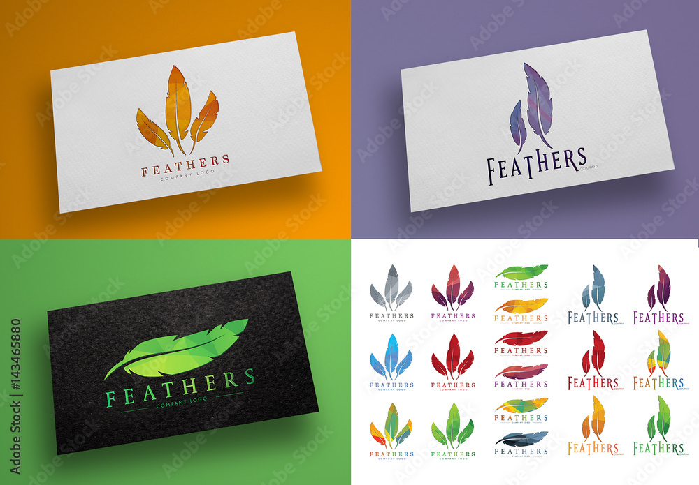 Feather Logo Layout Stock Template | Adobe Stock