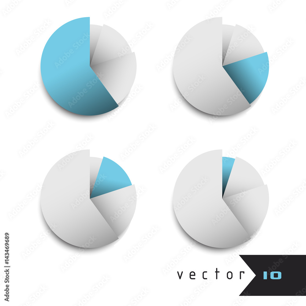 Pie chart vector illustration set pie chart icon Stock Vector | Adobe Stock