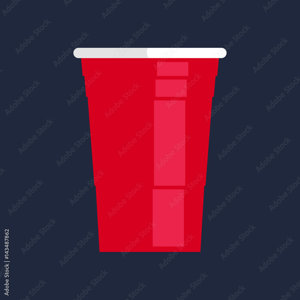 Red party cup, material design Stock Vector | Adobe Stock
