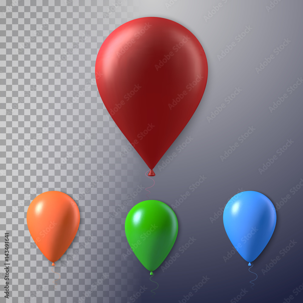 Illustration of Photorealistic Vector Air Balloon Set Isolated on ...