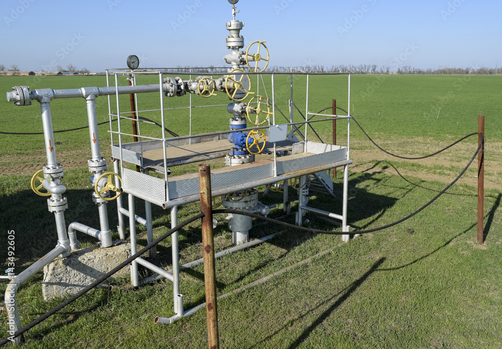 The equipment and technologies on oil fields. Oil well Stock Photo ...