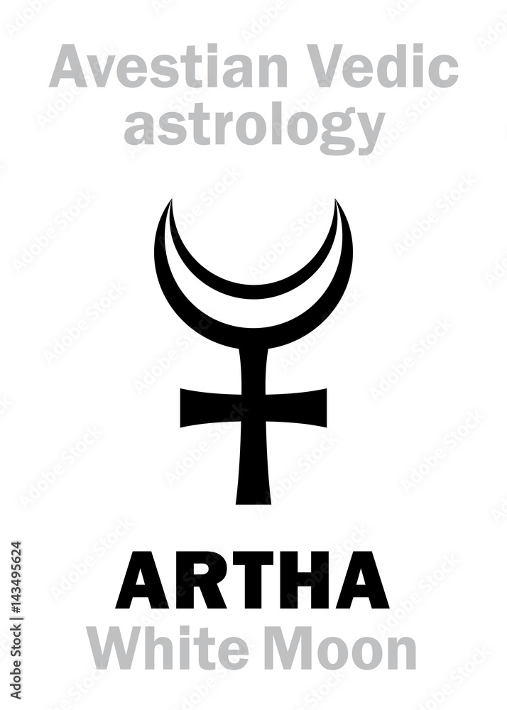 Astrology Alphabet: ARTHA (White Moon), Avestian vedic astral moon ...