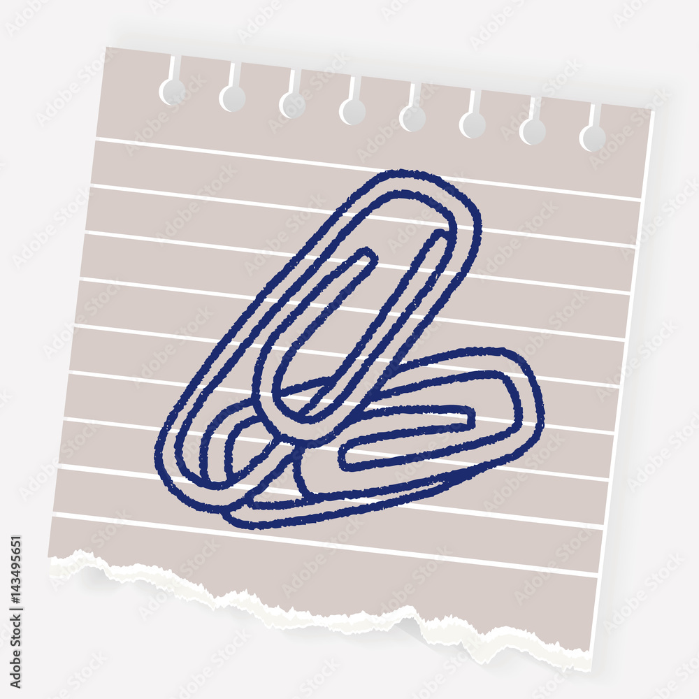 Doodle Paperclip Stock-Vektorgrafik | Adobe Stock