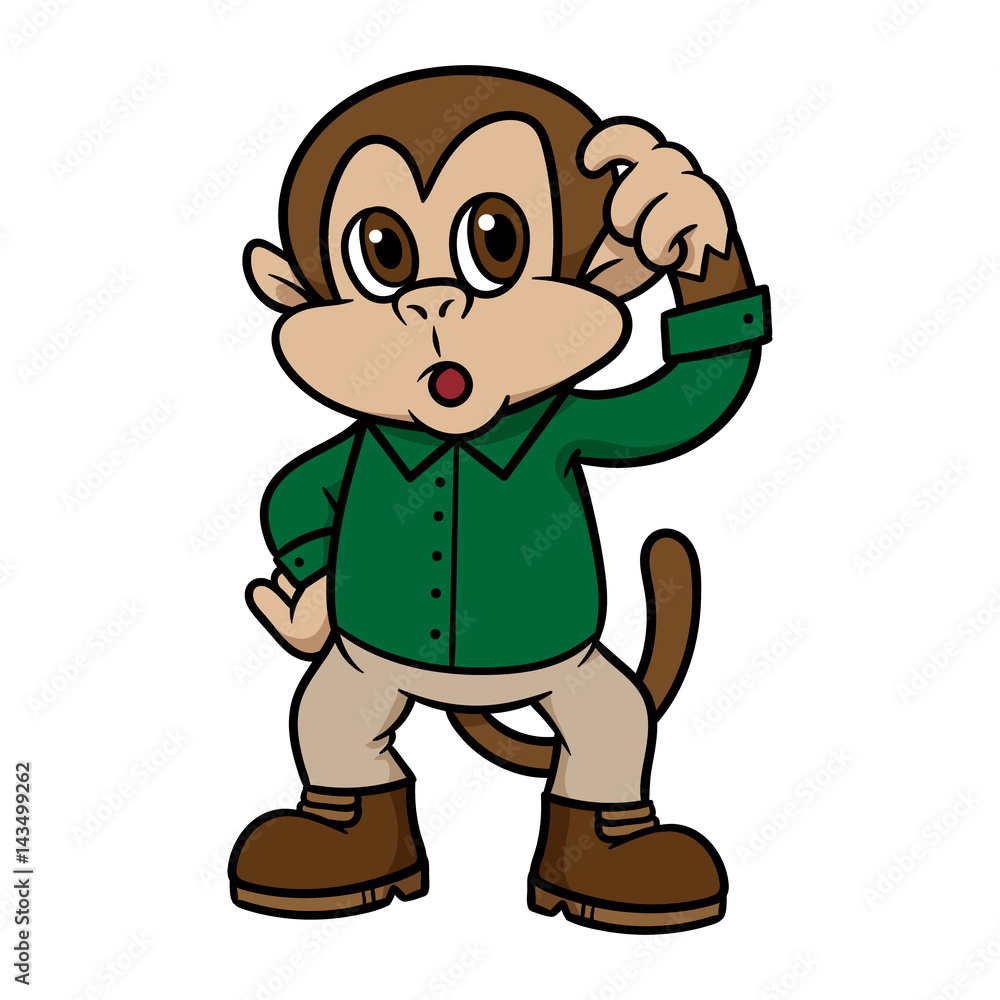 Confused Monkey Cartoon
