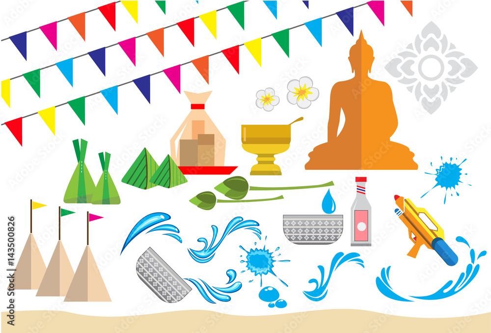 design of songkran festival in Thailand Stock Vector | Adobe Stock
