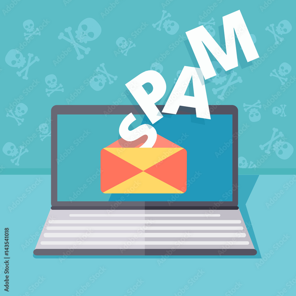 Email spamming or phishing security vector concept illustration ...