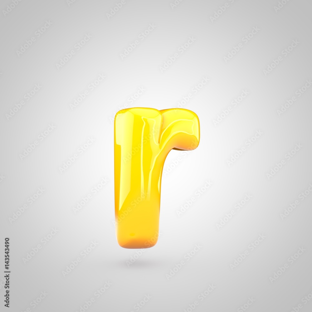 Glossy yellow paint letter R lowercase Stock Illustration | Adobe Stock