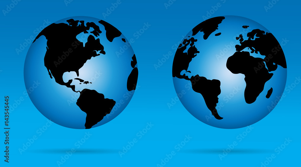 Vector illustration of the globe. Stock Vector | Adobe Stock