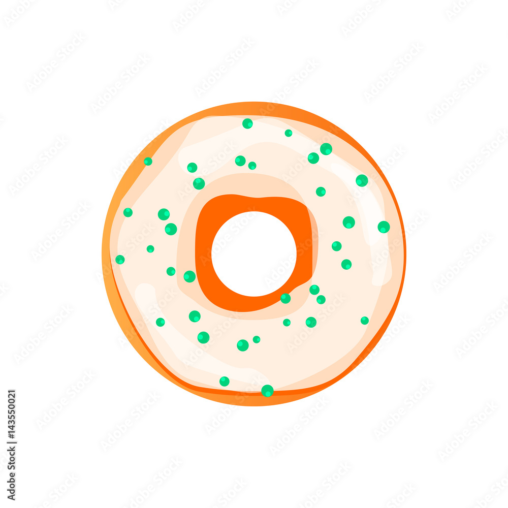 Donut illustration. Donut isolated on a light background. Donut icon in ...