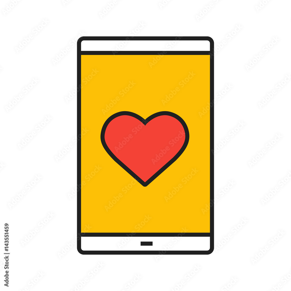 Smartphone dating app color icon Stock Vector | Adobe Stock