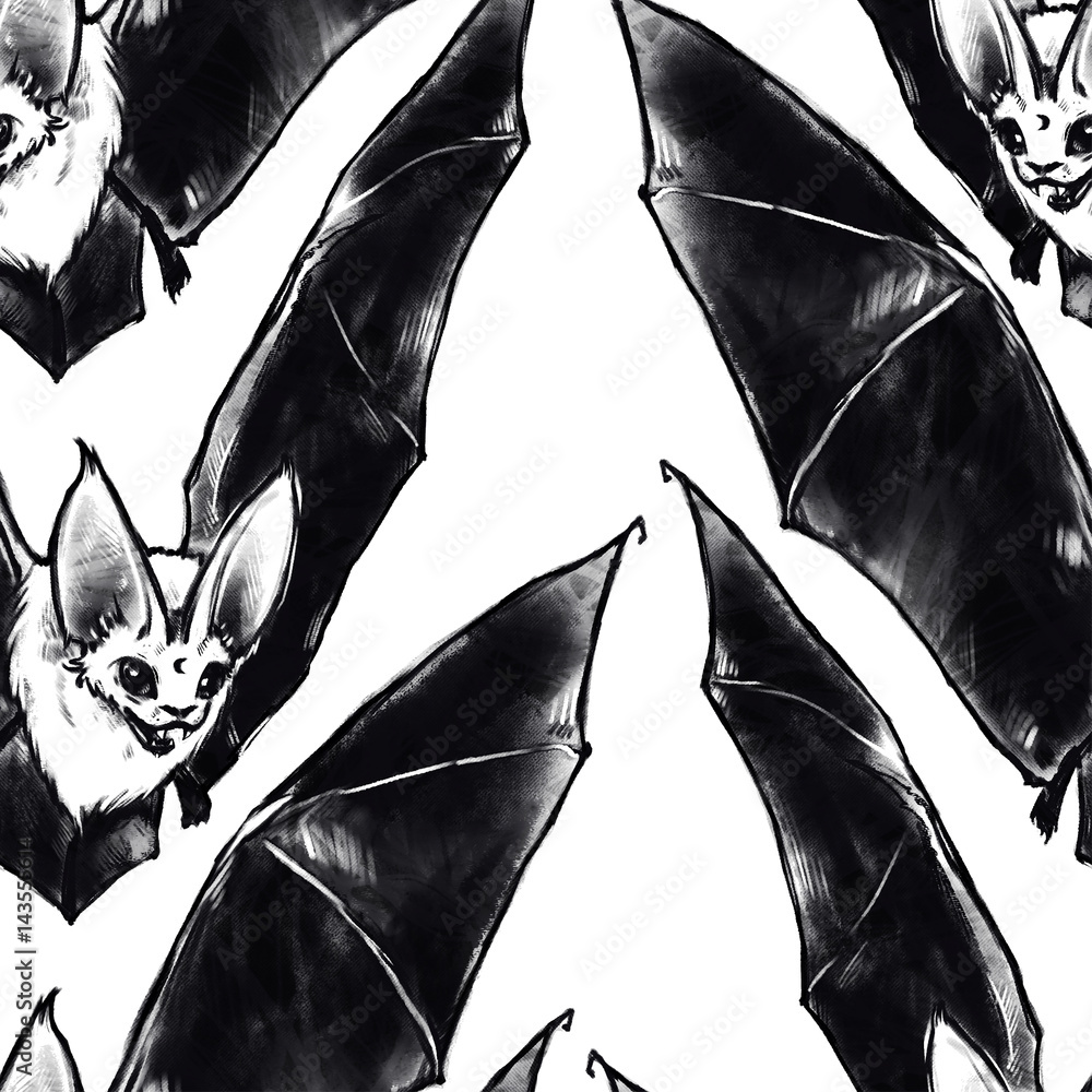 Repeated pattern. Seamless texture. Flying bat. Little vampire. Gothic ...