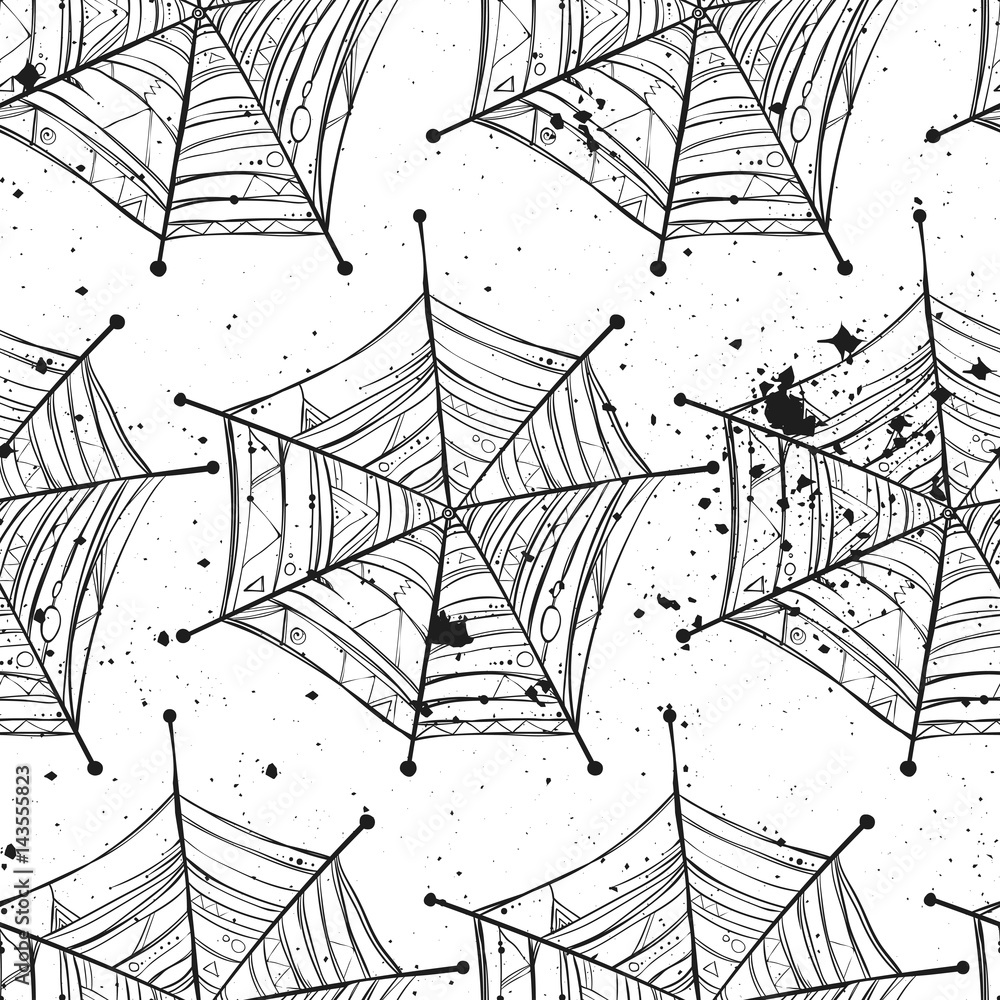 Seamless texture with spider web. Repeat pattern. Gothic background ...