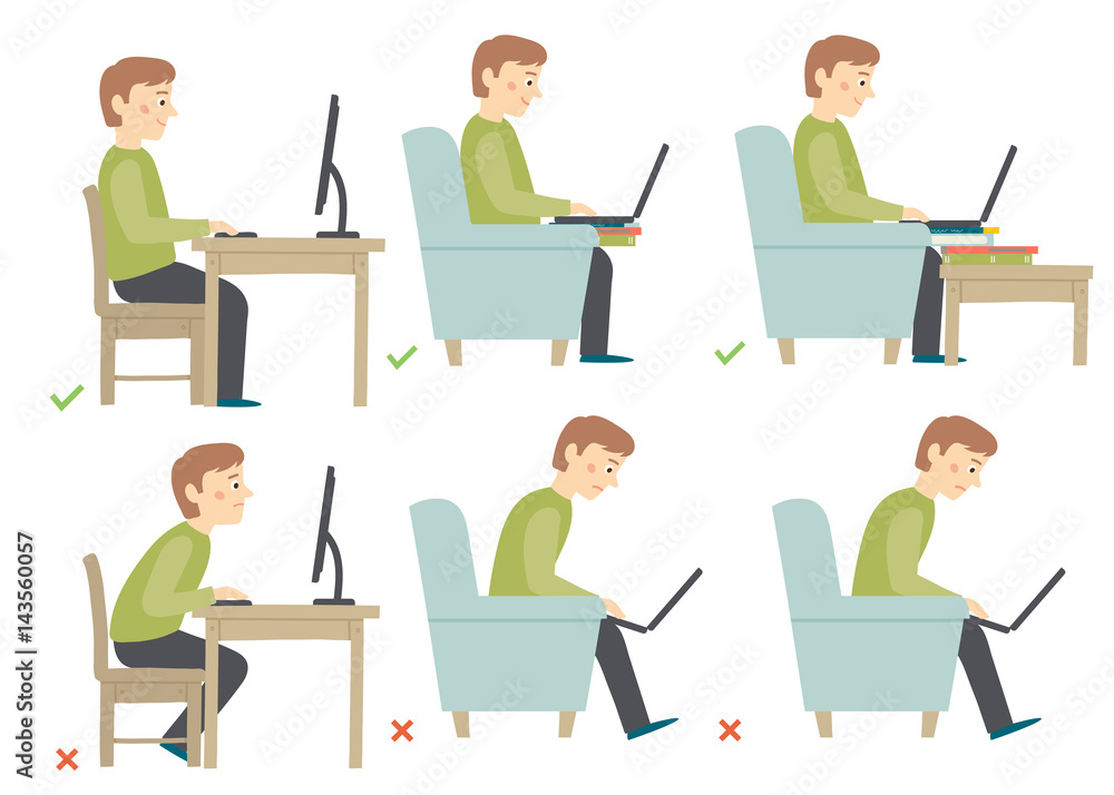 Correct and Incorrect Activities Posture in Daily Routine - Sitting and ...