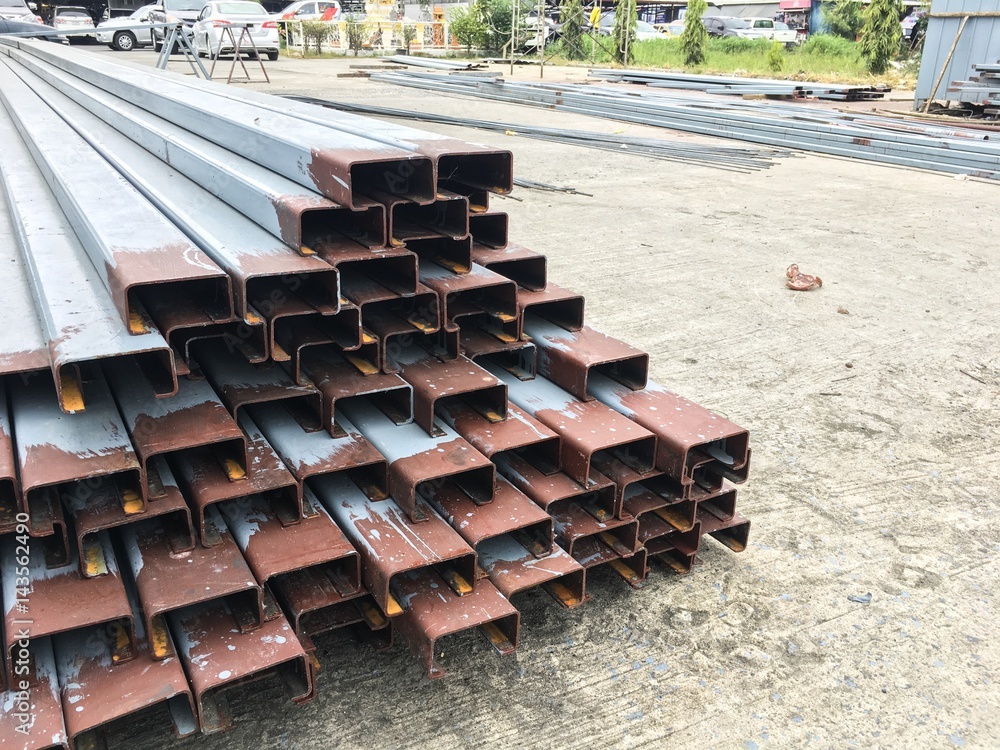 C Beam steel channel, Put on the floor, Preparation of construction ...