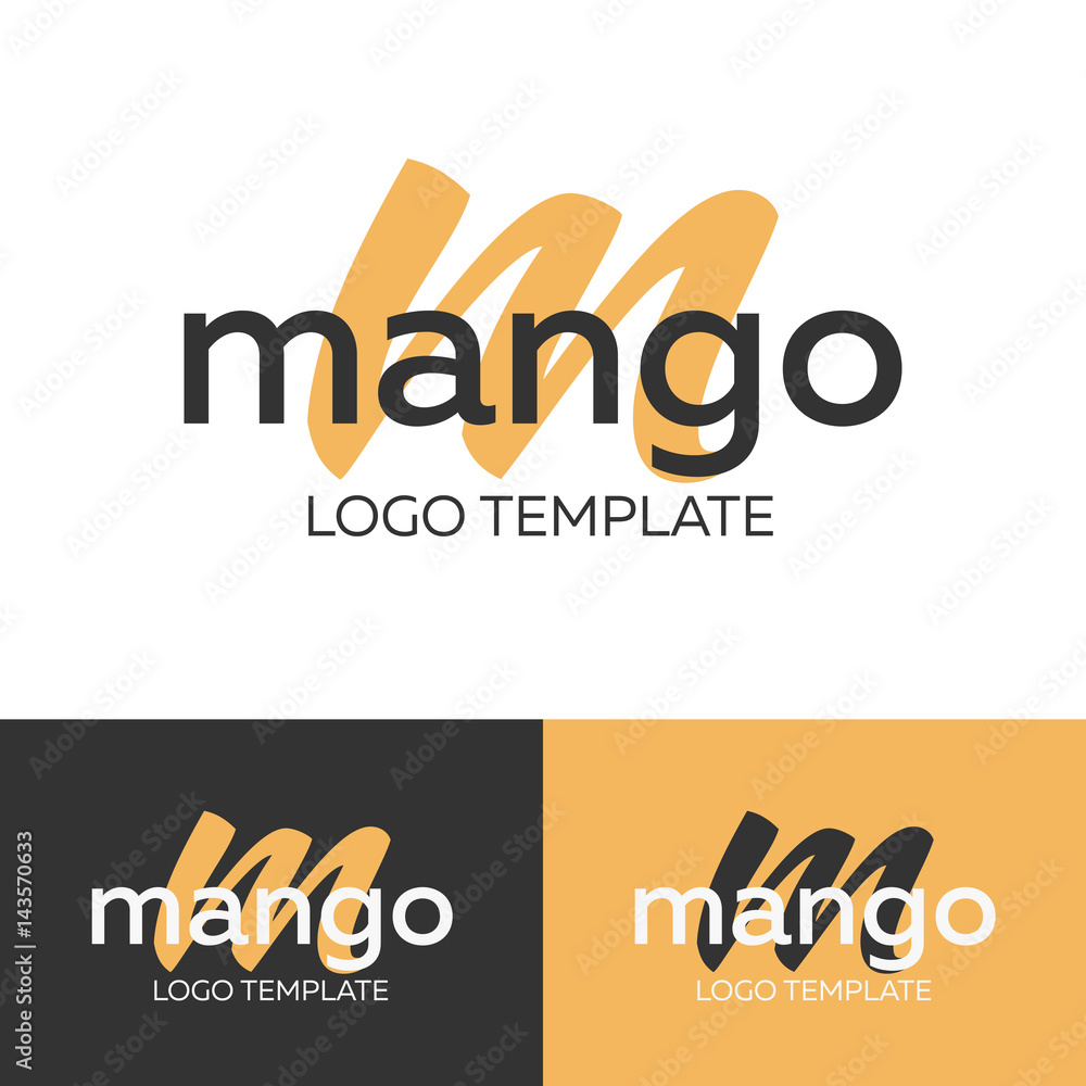 Mango logo. Letter M logo. Vector logo template. Logotype concept ...