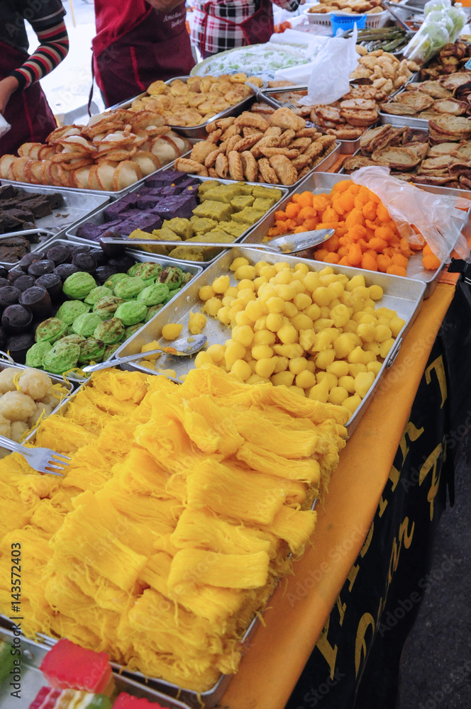 Variety of famous traditional Malaysian sweet and dessert sell by ...