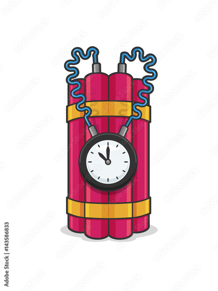 Time bomb with clock and dynamite vector illustration Stock Vector ...