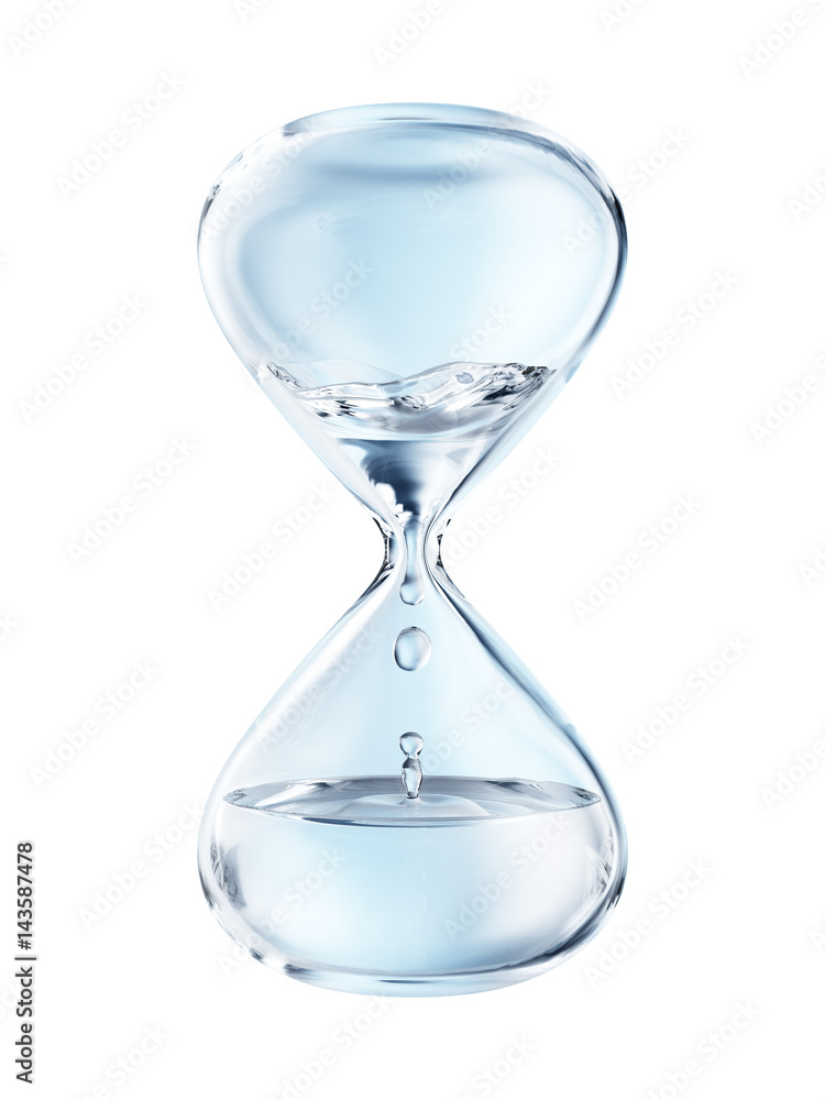 hourglass with dripping water close-up Stock Illustration | Adobe Stock