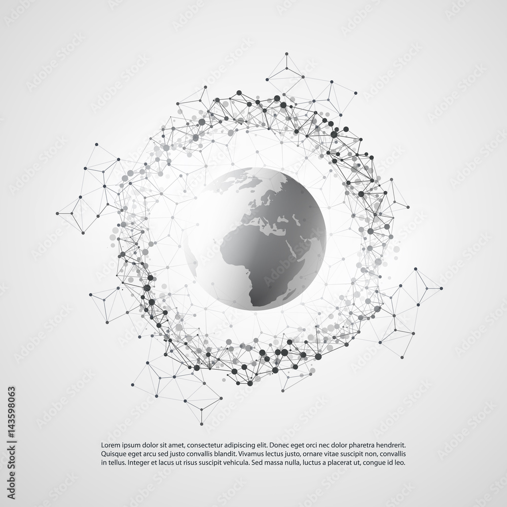 Abstract Cloud Computing and Global Network Connections Concept Design ...