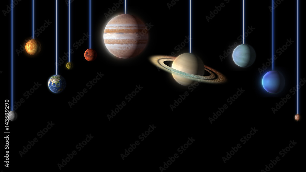 planets of the Solar System abstract background, isolated Stock ...