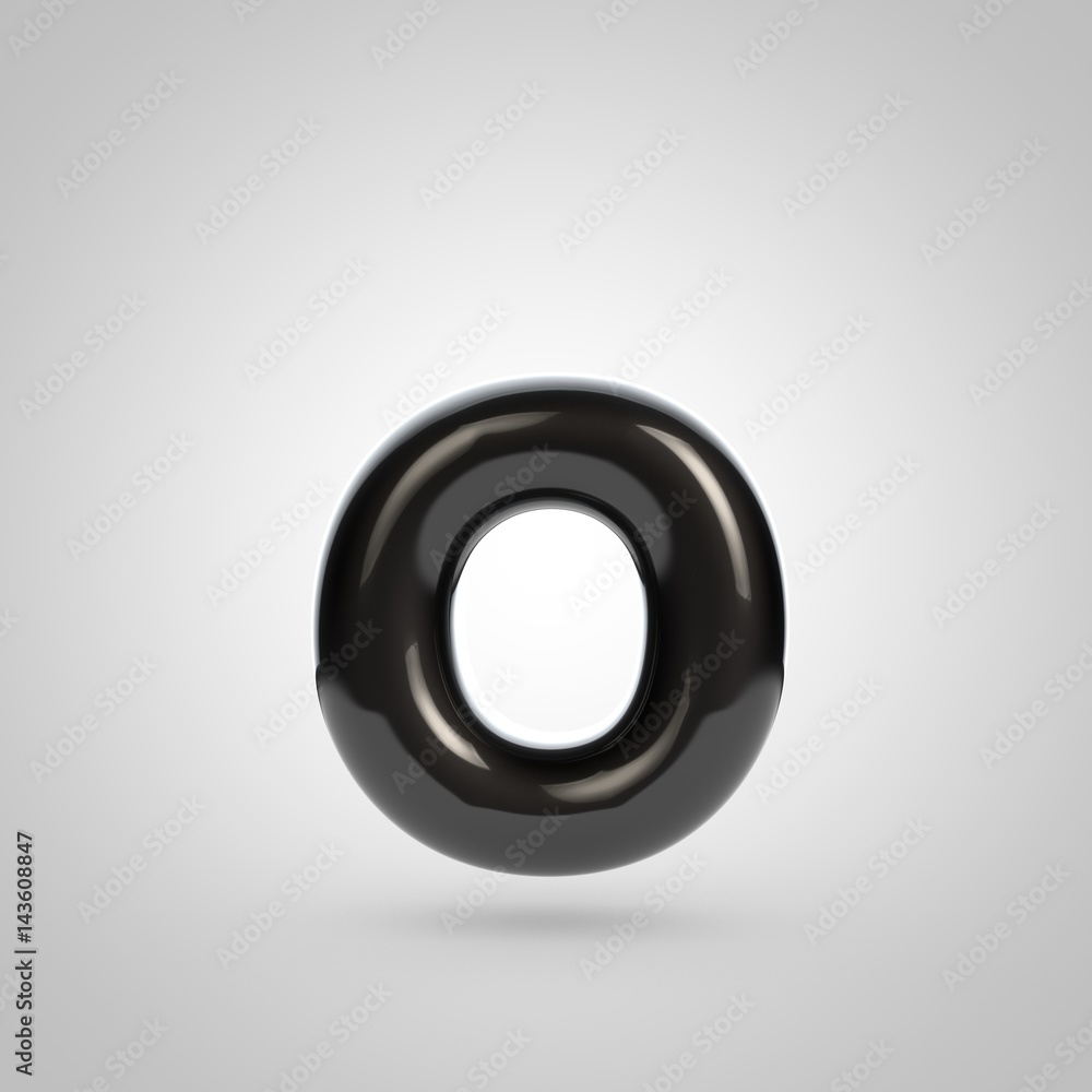 Metallic paint black letter O lowercase Stock Illustration | Adobe Stock