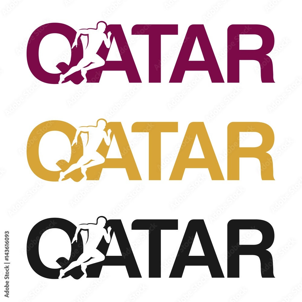 qatar logo vector. athletic logo. run logo. Stock Vector | Adobe Stock