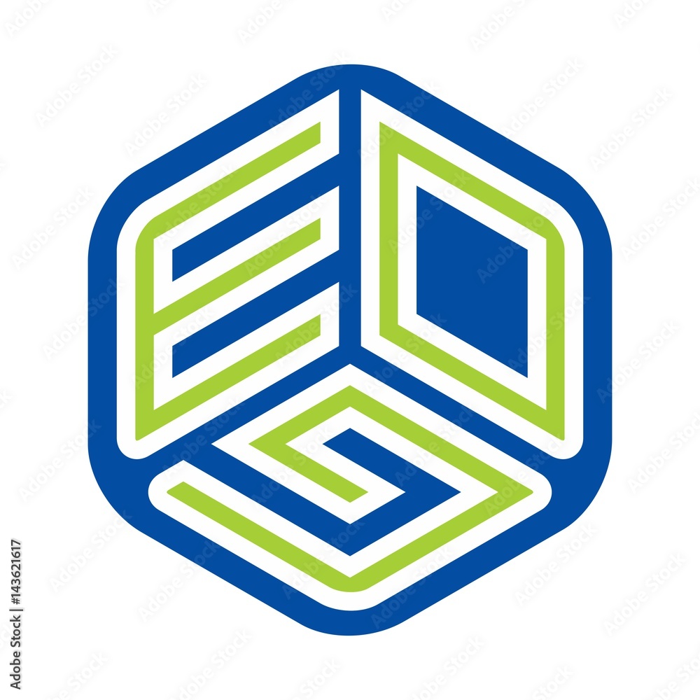 hexagonal logo vector. text logotype. e d g logo. Stock Vector | Adobe ...