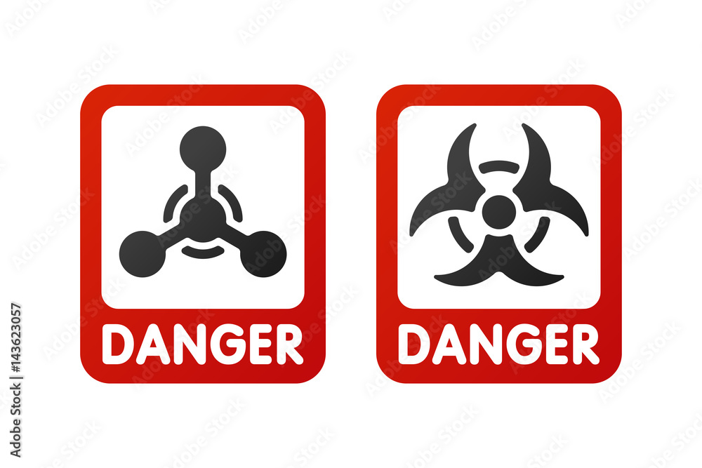 Prohibition signs set industry production vector yellow red warning ...