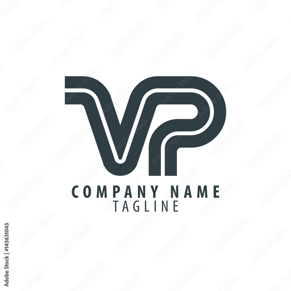 Initial VP Letter Linked Design Logo Stock Vector | Adobe Stock