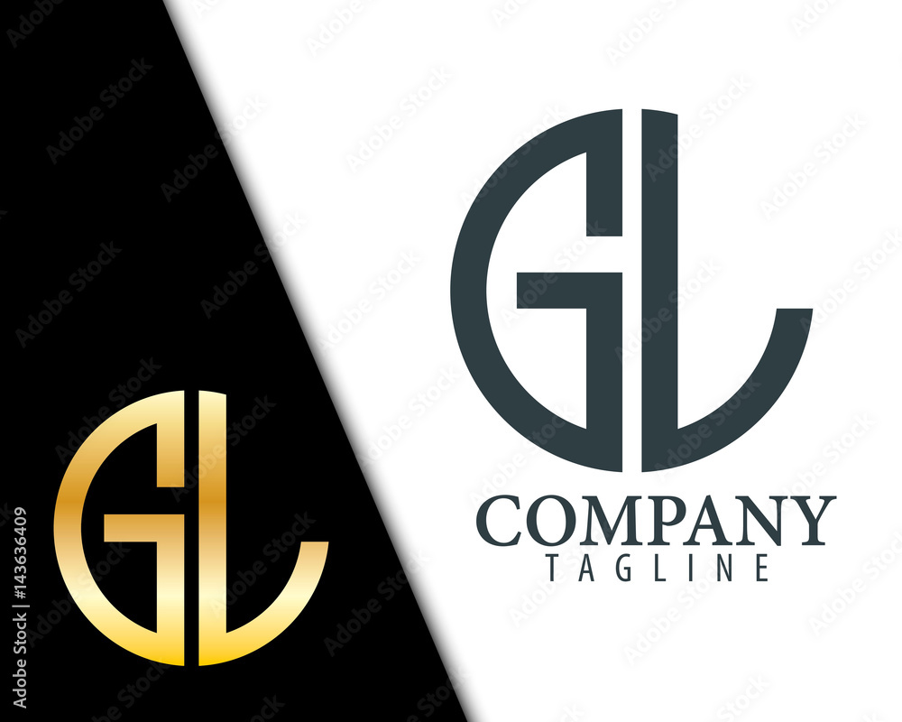 Initial Letter GL With Linked Circle Logo vector de Stock | Adobe Stock